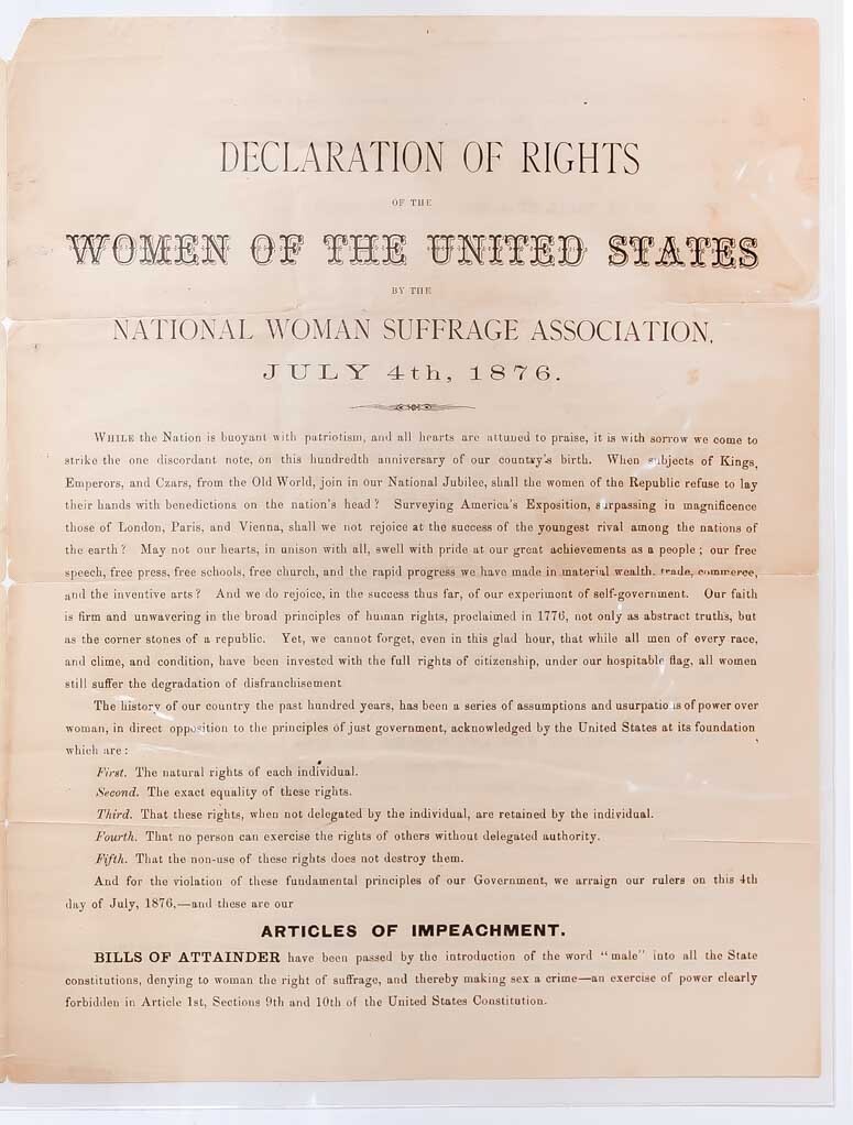 Declaration of Rights of the Women of the United States by the National ...